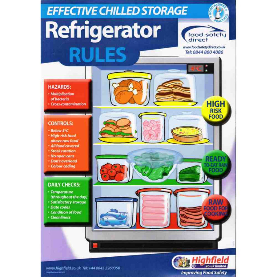 A3 Refrigerator Rules Poster - Laminated – Food Safety Direct