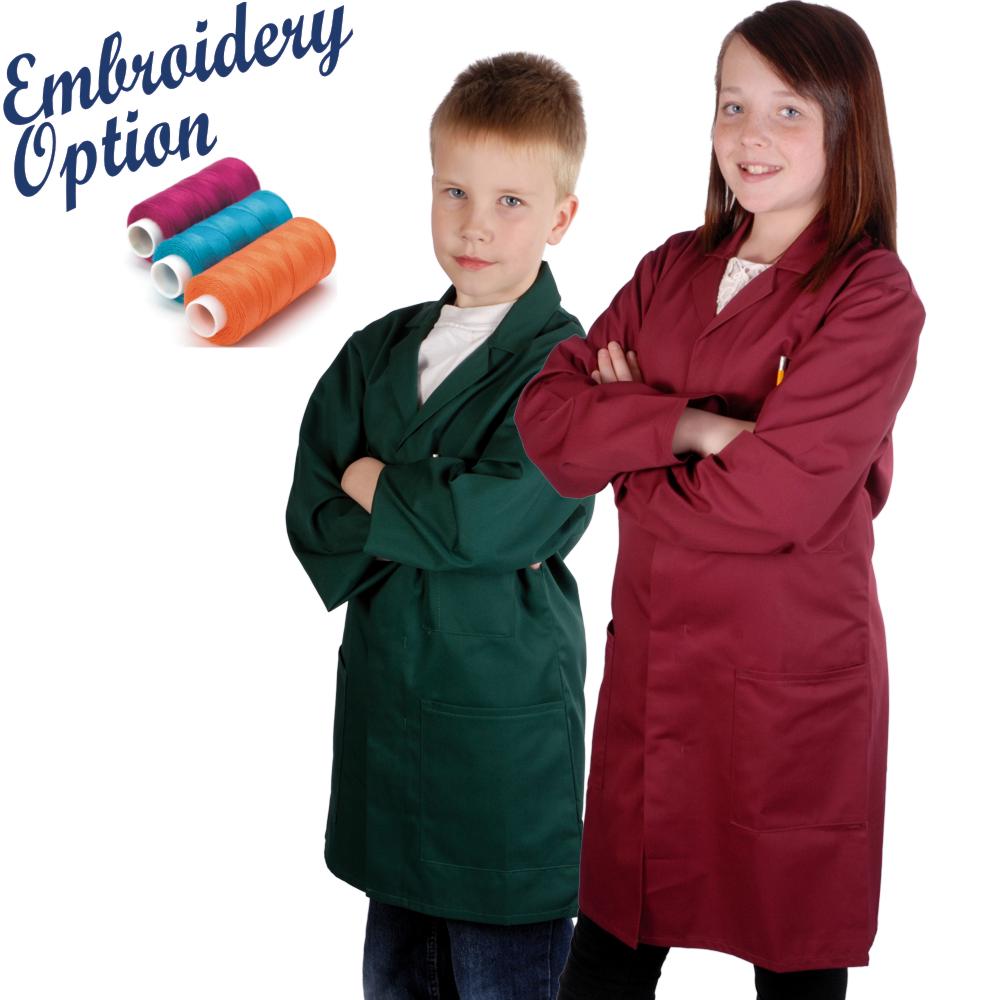 Kids Coloured Lab/Work Coats - with Personalised Embroidery Option ...